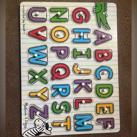 Melissa & Doug | Toys | Melissa Doug Colorful Wooden Peg Alphabet ...